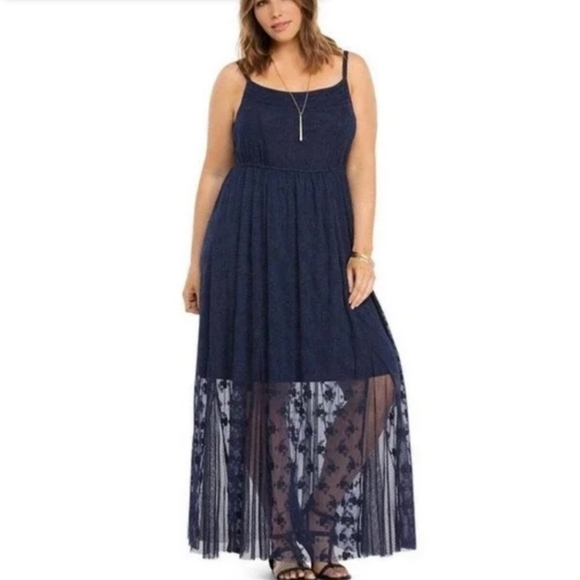 torrid | Dresses | Torrid Blue Lace Maxi | Poshmark